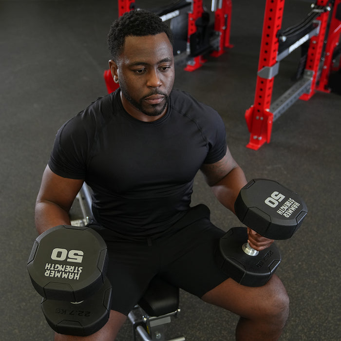 Hammer Strength 4-Sided Urethane Dumbbells | Life Fitness Shop